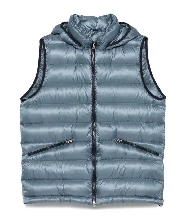 Herno Hooded Padded Gilet - Blue