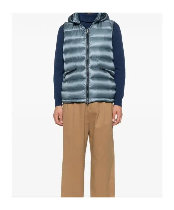 Herno Hooded Padded Gilet - Blue