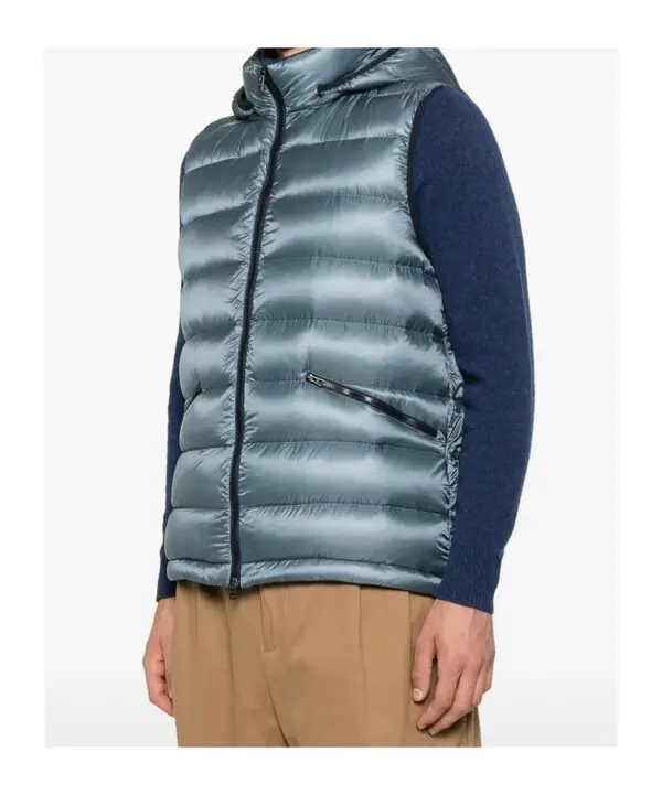 Herno Hooded Padded Gilet - Blue