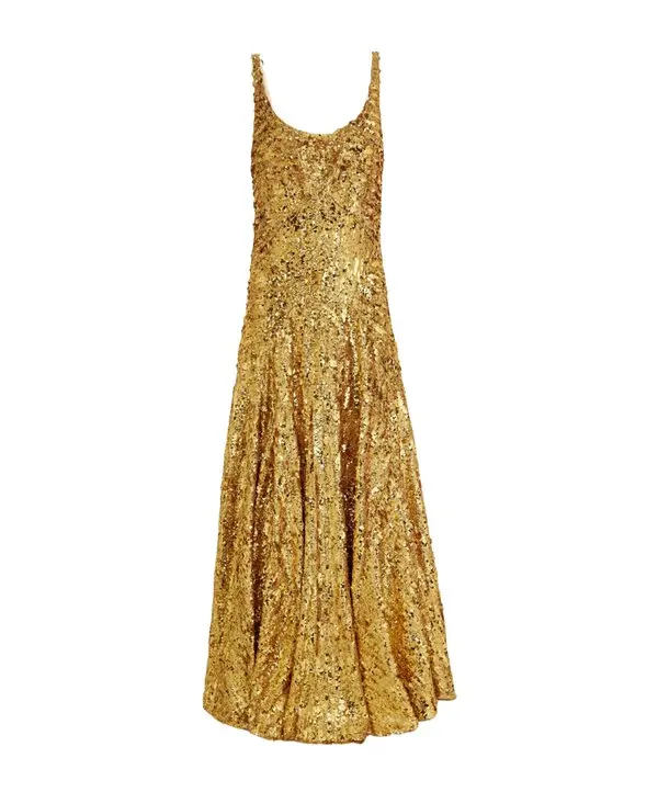 Rabanne Sequined Maxi Dress - Gold