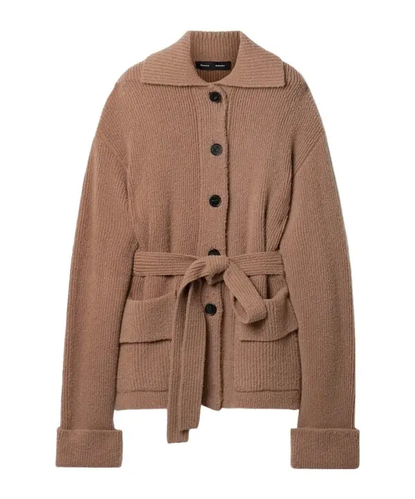 Proenza Schouler Ribbed Knit Belted Cardigan