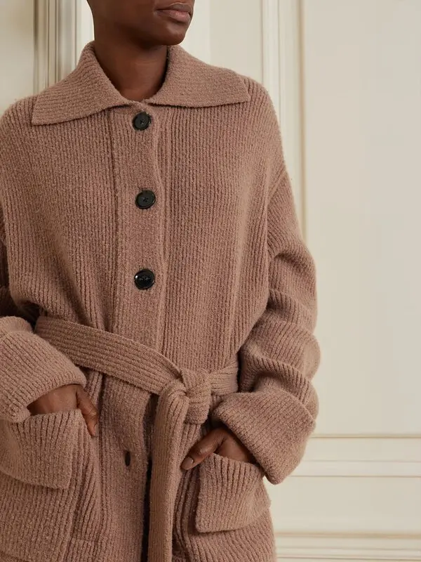 Proenza Schouler Ribbed Knit Belted Cardigan