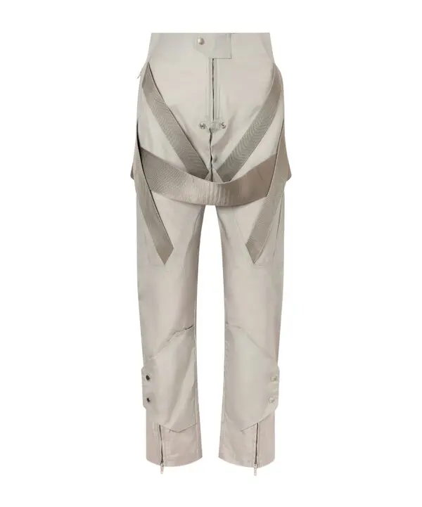 Rick Owens Megastrapped Motopants Belted Shell Straight-leg Pants - Grey