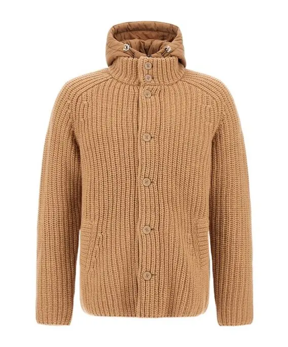 Herno Hooded Ribbed-knit Jacket