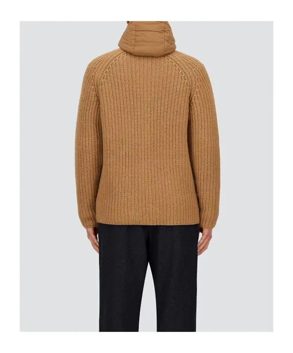 Herno Hooded Ribbed-knit Jacket