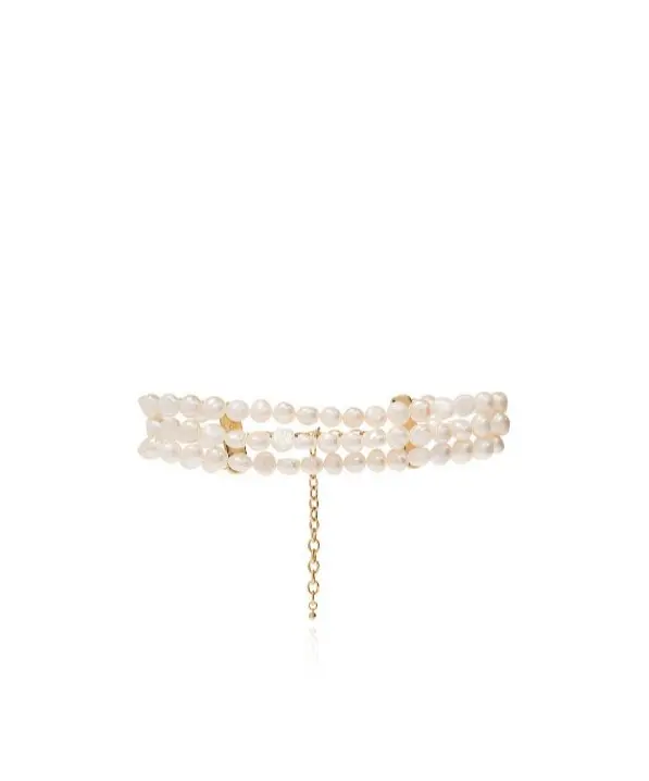 Cult Gaia Nora Gold-tone Pearl Choker - Yellow