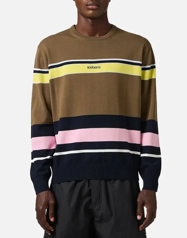 Iceberg Striped Crew Neck Jumper - Multicolor