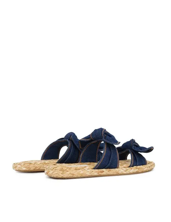 Zimmermann Bow Detailing Raffia Slides