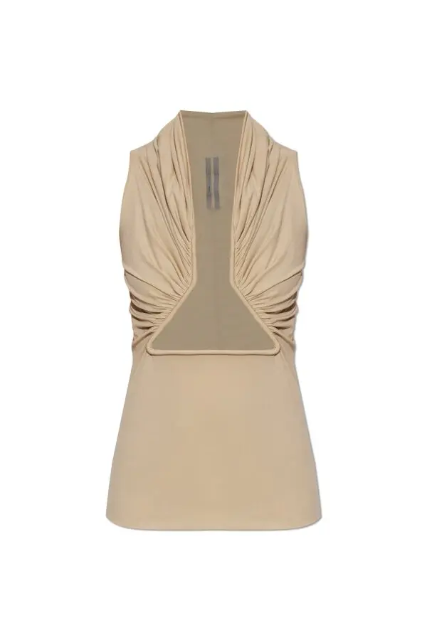 Rick Owens Sleeveless Gathered Top - Beige