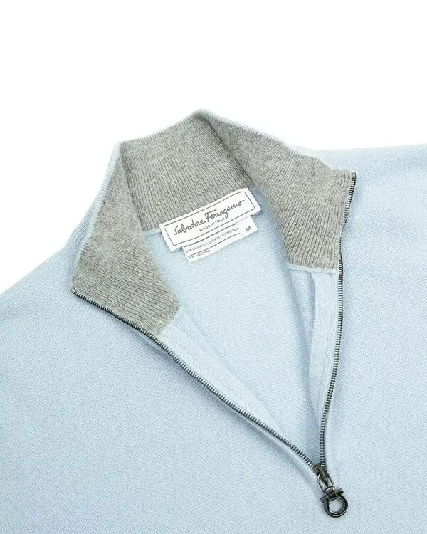 FERRAGAMO Half-zip Knit Pullover - Gray