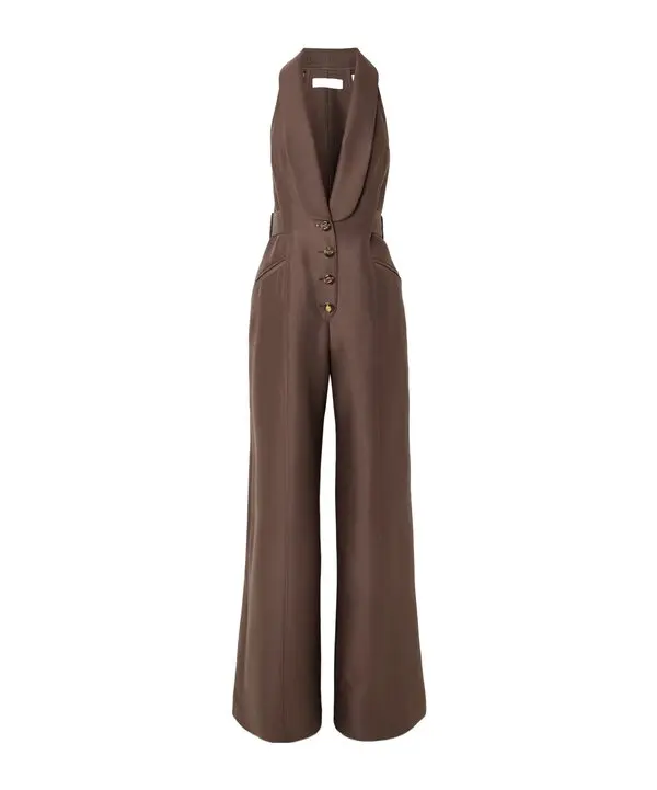 Zimmermann Alchemy Tuxedo Jumpsuit - Chocolate