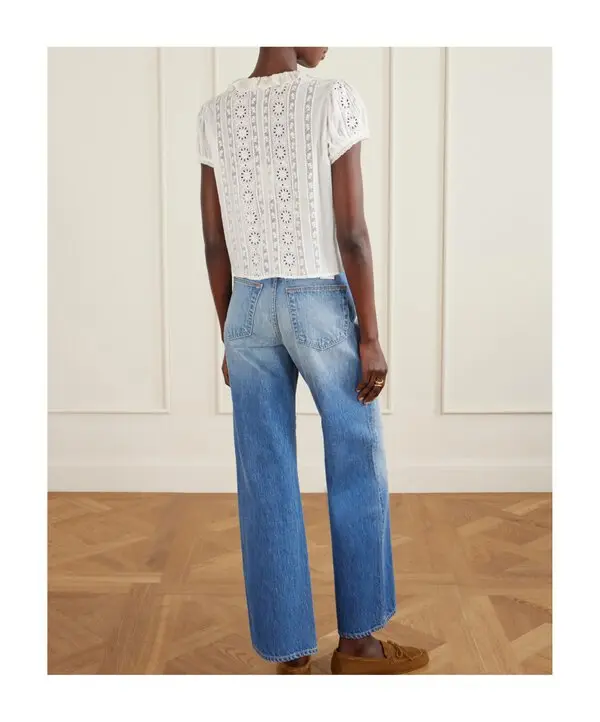 DÔEN Lace-trimmed Organic Cotton-voile Blouse