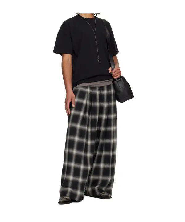 LU'U DAN Plaid Pleated Casual Pants