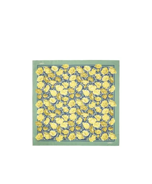 Valentino Garavani Apres L'hiver Poppies Silk Scarf - Green/multicolor