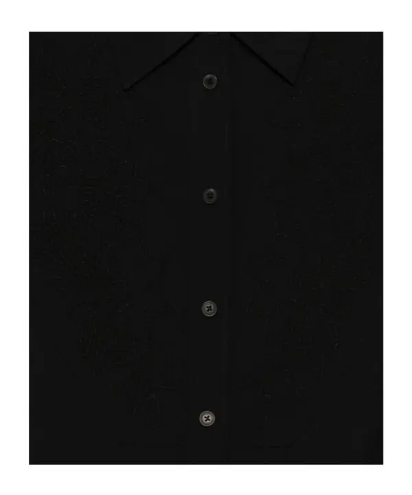 Closed Embroidered Long Sleeve Shirt