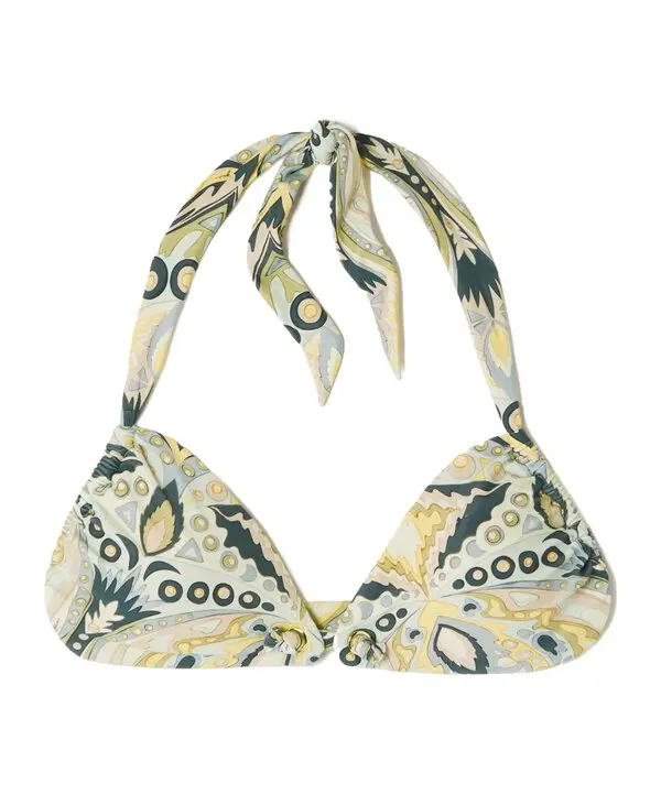 Cult Gaia Avis Printed Halter Bikini Top - Multi-color