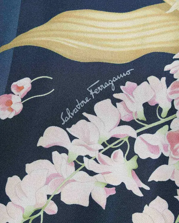 FERRAGAMO Floral Print Button Cardigan - Black