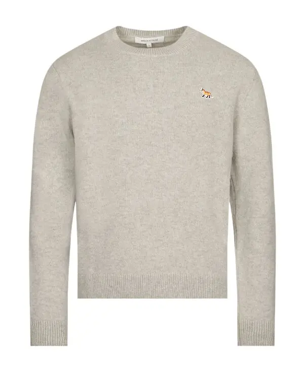 Maison Kitsuné Fox Patch Knitted Jumper - Nude