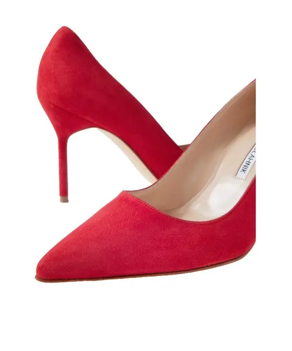 Manolo Blahnik Suede Pointed Toe Stiletto Pumps
