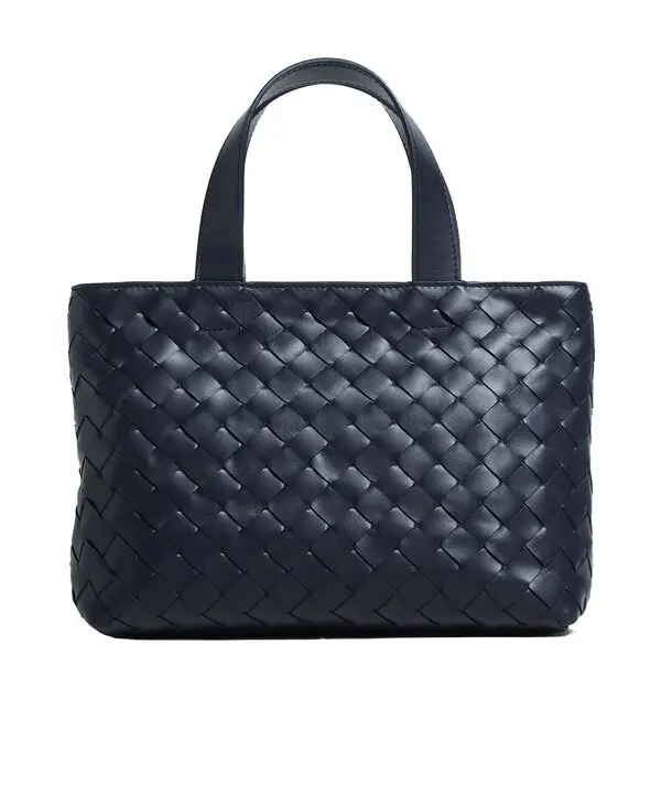 Bottega Veneta Mini Intrecciato Zipped Tote - Midnight
