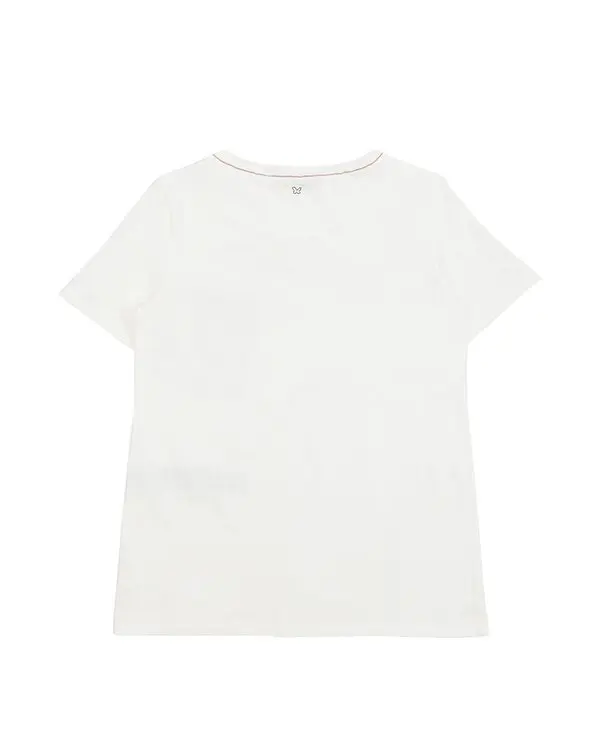 Max Mara Round Neck Short-sleeved T-shirt With Embellished Pocket - No