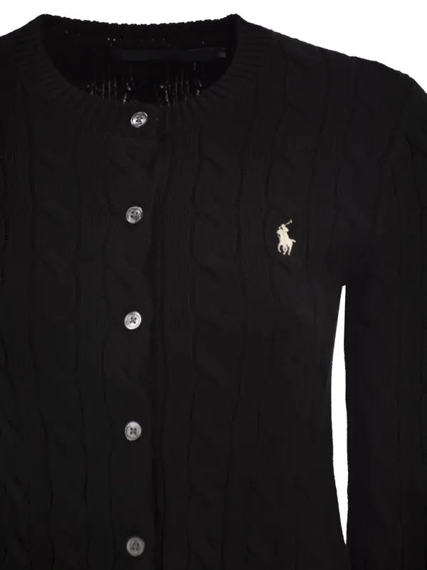 Polo Ralph Lauren Logo Embroidered Cable-knit Cardigan - 016