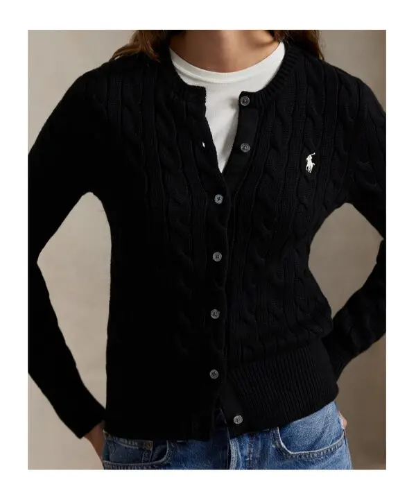 Polo Ralph Lauren Logo Embroidered Cable-knit Cardigan - 016