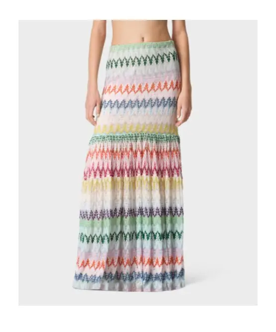 Missoni Long Skirt With Ruffles And Zigzag Motif