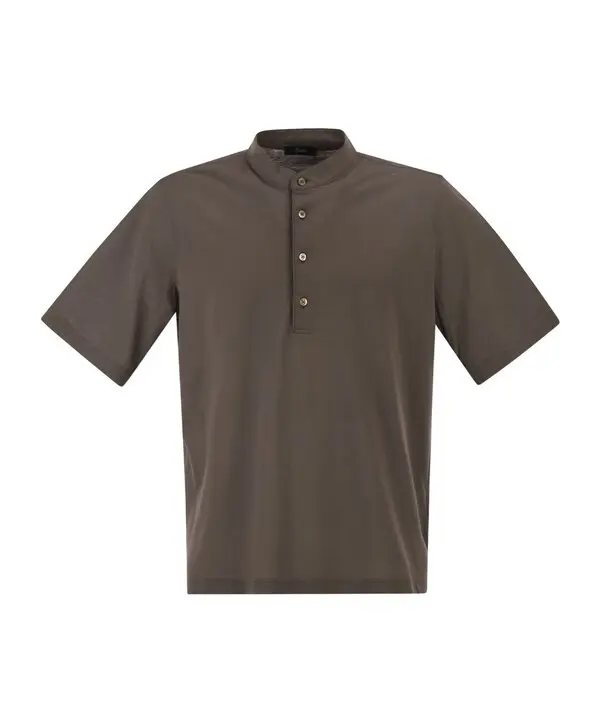 Herno Short-sleeve Stand-collar Polo Shirt
