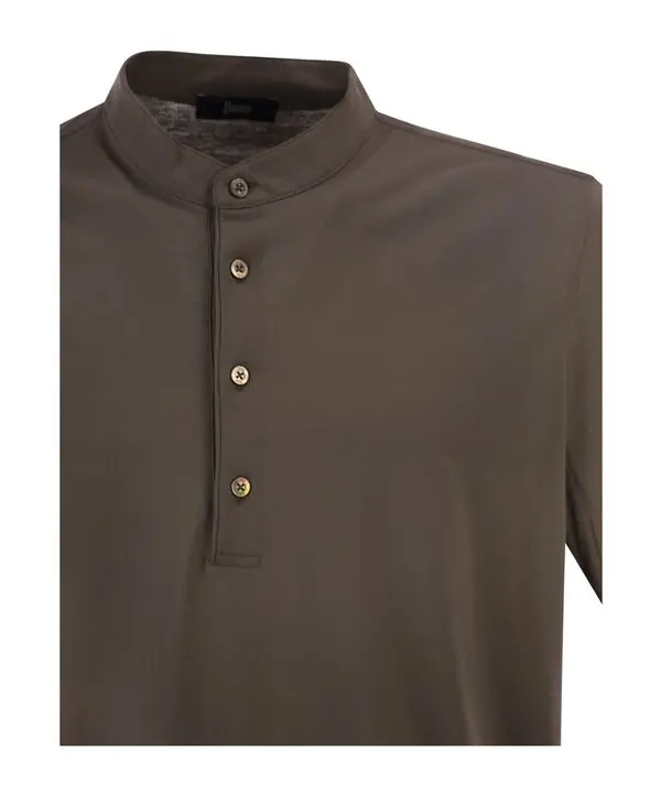 Herno Short-sleeve Stand-collar Polo Shirt