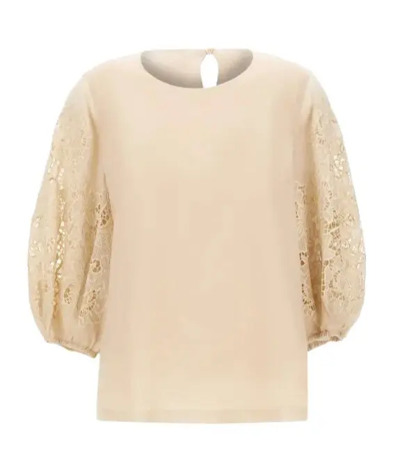 Max Mara Broderie Anglaise T-shirt - Beige