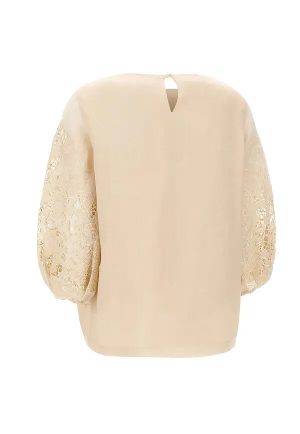 Max Mara Broderie Anglaise T-shirt - Beige