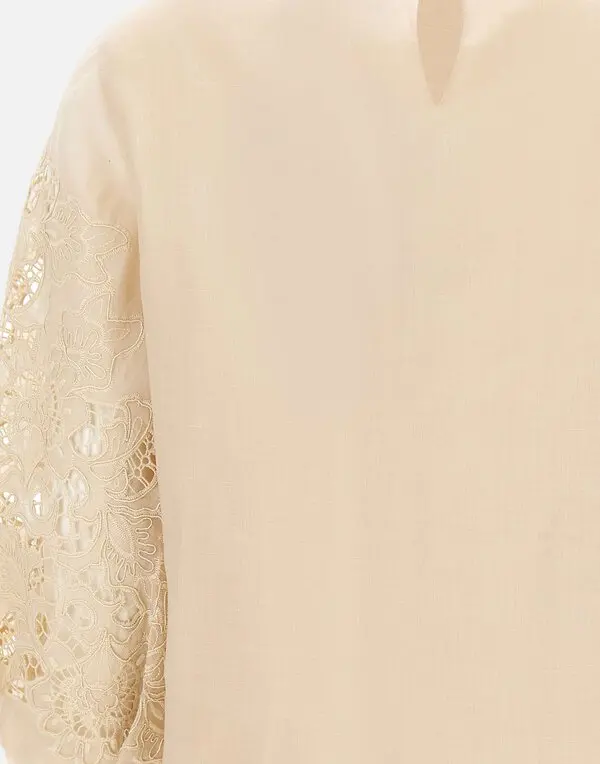 Max Mara Broderie Anglaise T-shirt - Beige