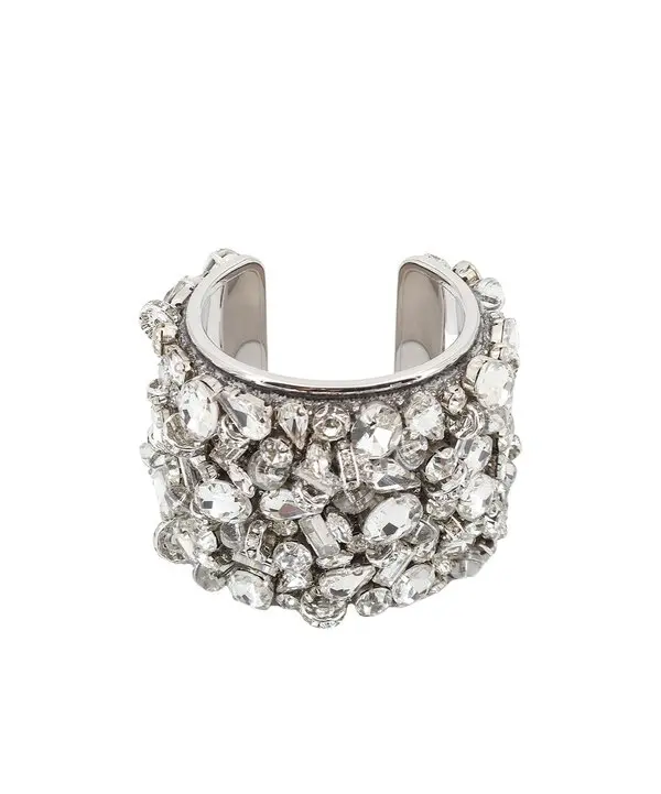 Dries Van Noten Embellished Crystal Cuff Bracelet - White