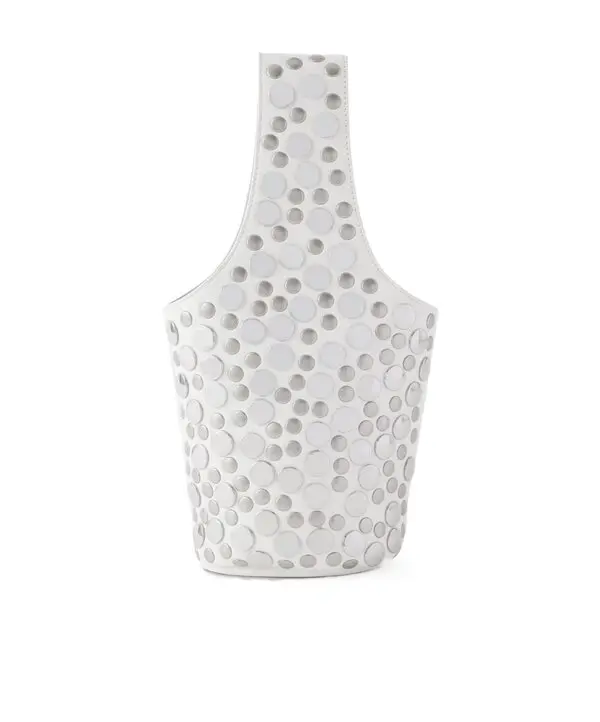 Khaite Livia Studded Leather Bucket Bag - White