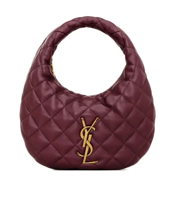 Saint Laurent Quilted Tote Bag - Cabernet Red
