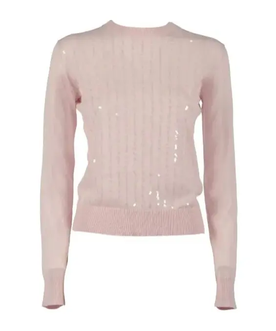 Max Mara Gabarra Sequin Embellished Crewneck Knitted Jumper - Nude