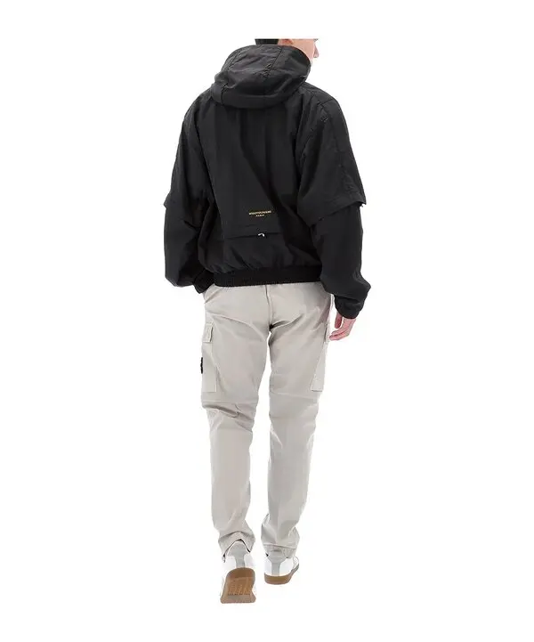 WOOYOUNGMI Zip-up Hooded Windbreaker Jacket