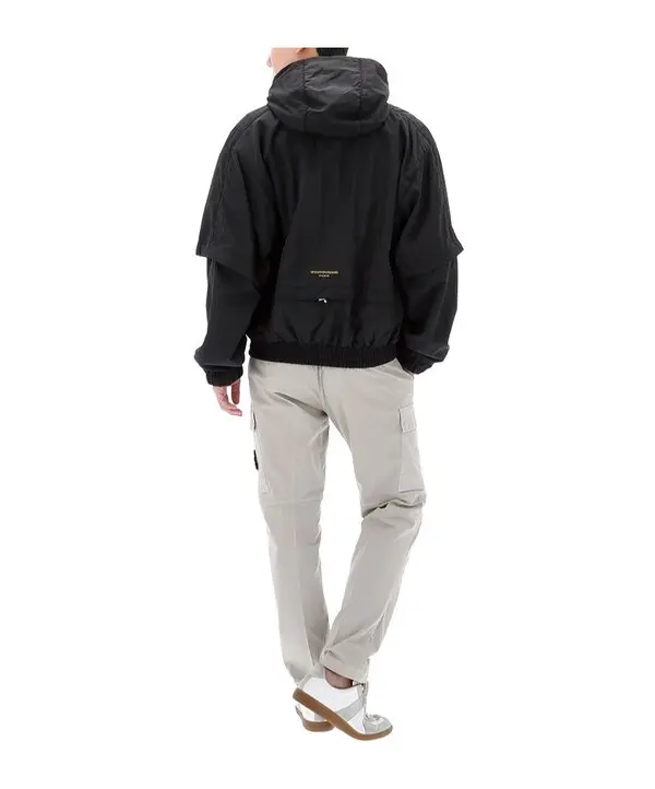 WOOYOUNGMI Zip-up Hooded Windbreaker Jacket