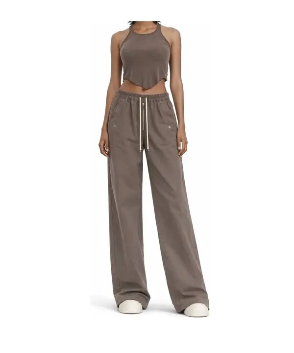 Rick Owens Sleeveless Racerback Top With Signature Band - Brown