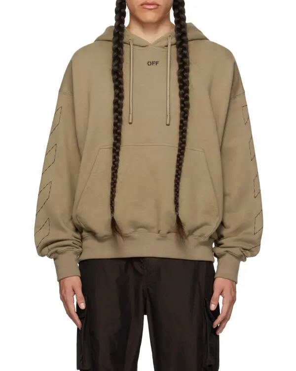 Off-White Logo Detailed Drawstring Hoodie