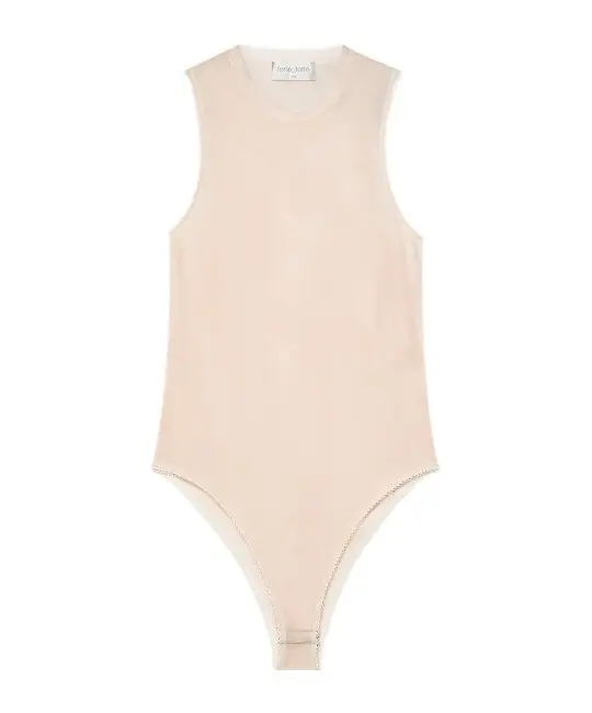 FORTE_FORTE Sleeveless Tulle Bodysuit - Nude