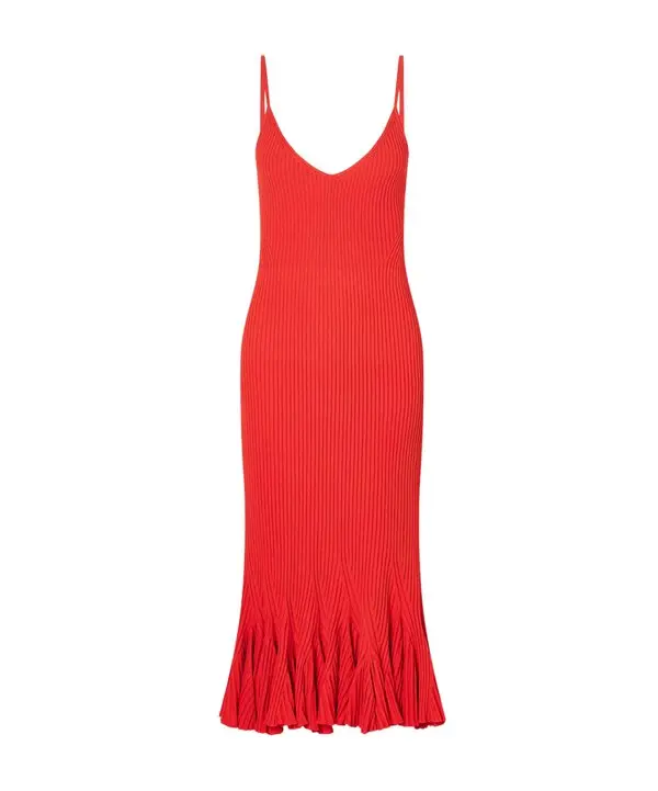 Proenza Schouler Giuditta Ribbed Knit Dress - Red