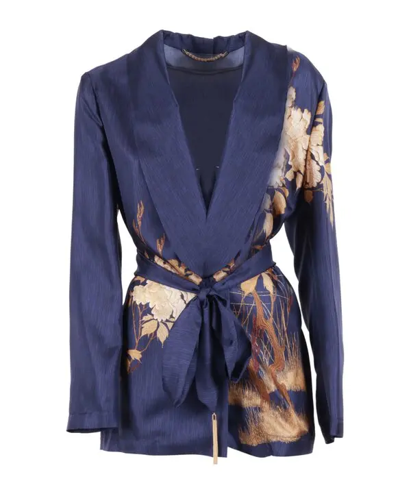 Max Mara Floral Print Belted Tunic - Blue