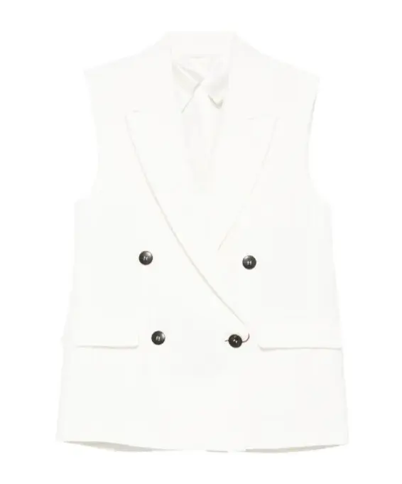 Max Mara Staia Double-breasted Waistcoat - Off White