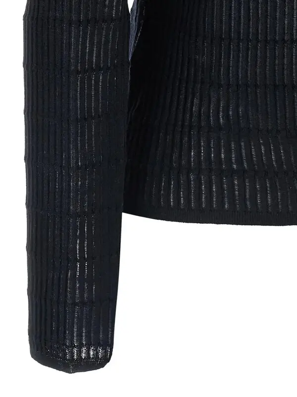 Max Mara Knitted Jumper With Bateau Collar - Blue