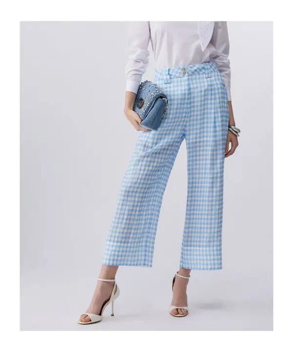 Liu Jo Gingham Check Tailored Trousers
