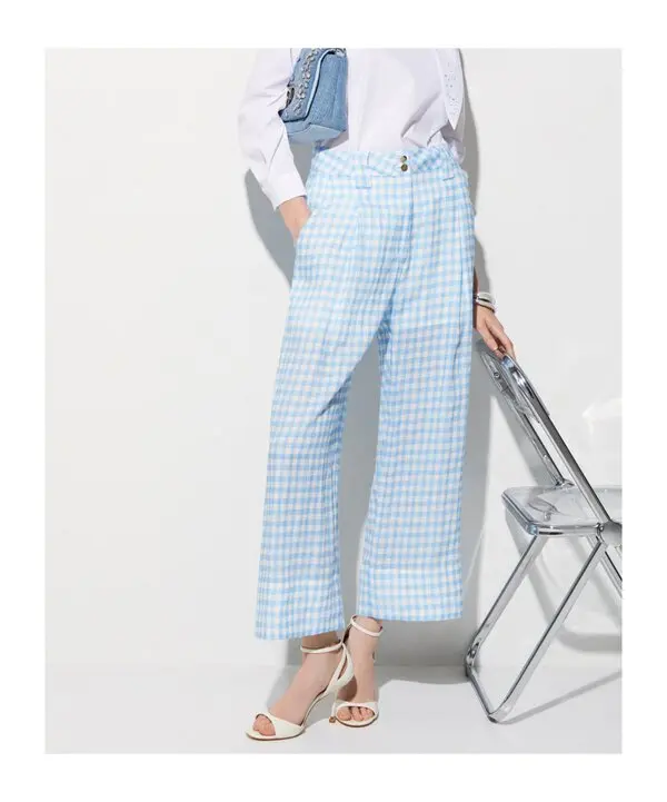 Liu Jo Gingham Check Tailored Trousers