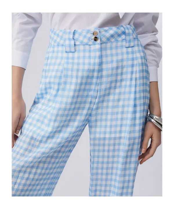 Liu Jo Gingham Check Tailored Trousers