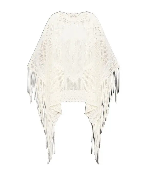 Isabel Marant Étoile Metila" Crochet Fringed Cape - White